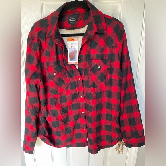 JACHS Girlfriend | Jackets & Coats | Red And Black Lumberjack Style ...